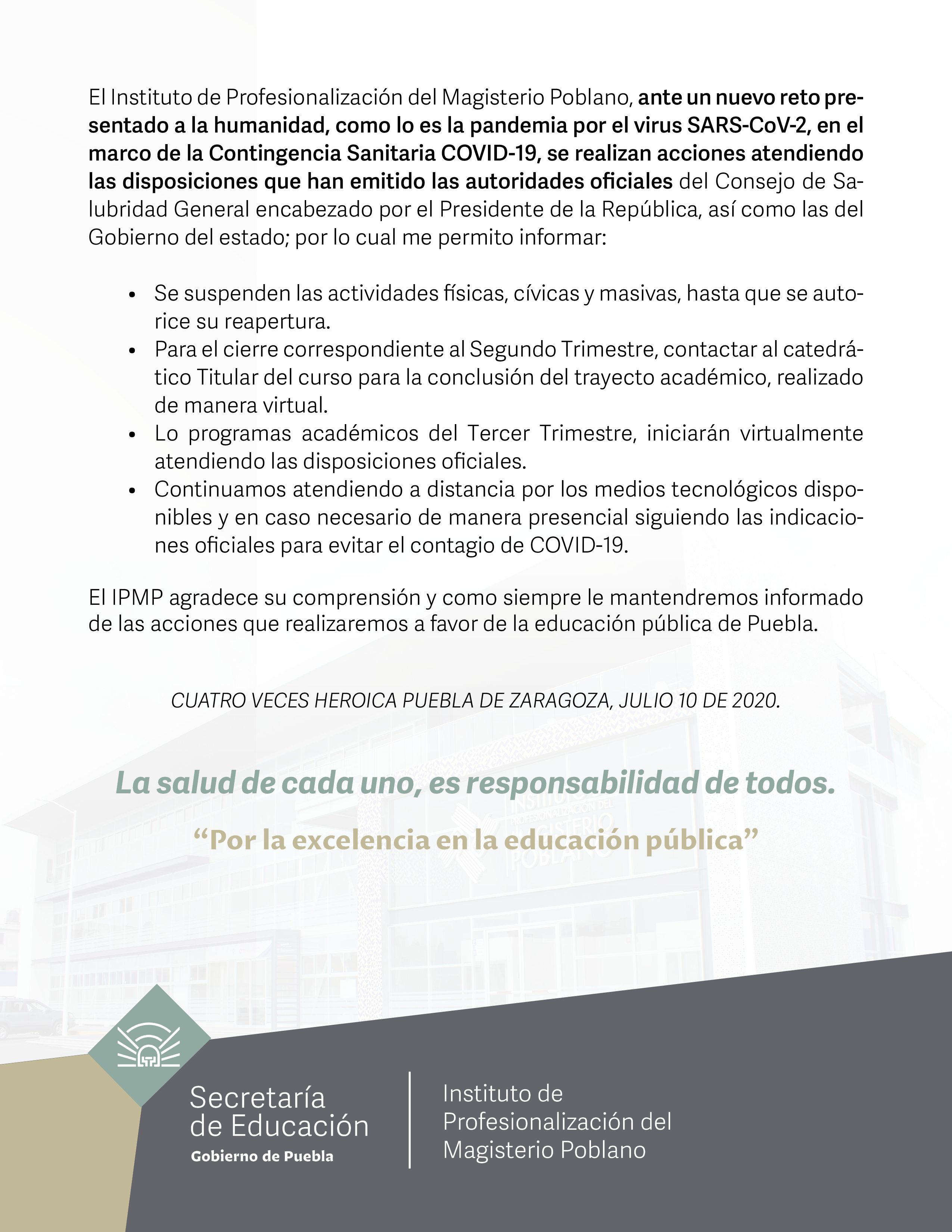Instituto de Profesionalización del Magisterio Poblano - Transparencia